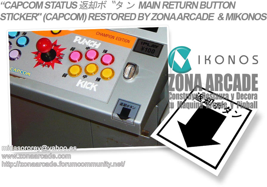 "STATUS 18 CABINET" (CAPCOM) All Arcade Artwork Decals and small Stikers in Zona Arcade Site